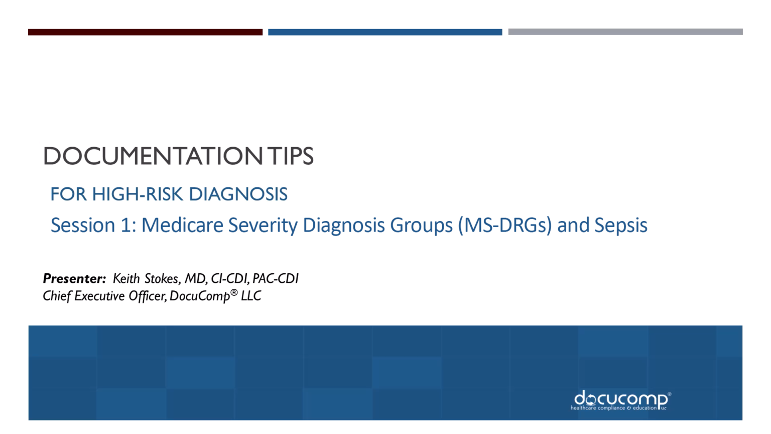 Documentation Tips – Session 1: Medicare Severity Diagnosis Related ...